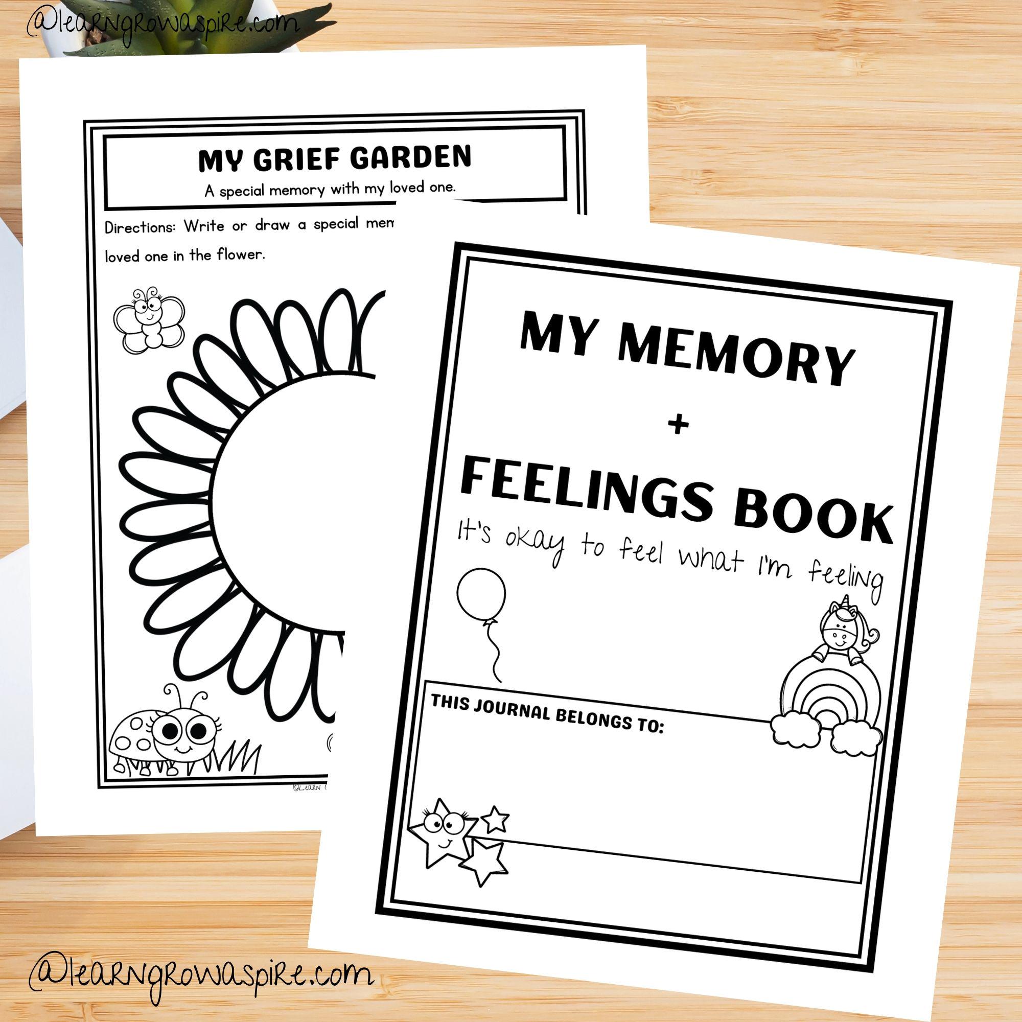 Kids Grief and Loss Worksheets: Coping & Memory Book (digital Download ...