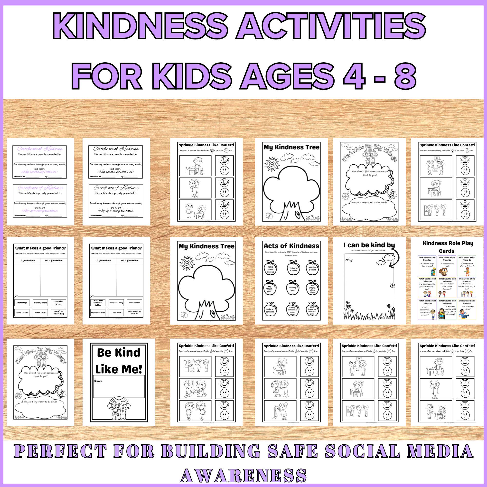 Kindness Activities Printable: Kids Therapy Worksheets & Role-play ...