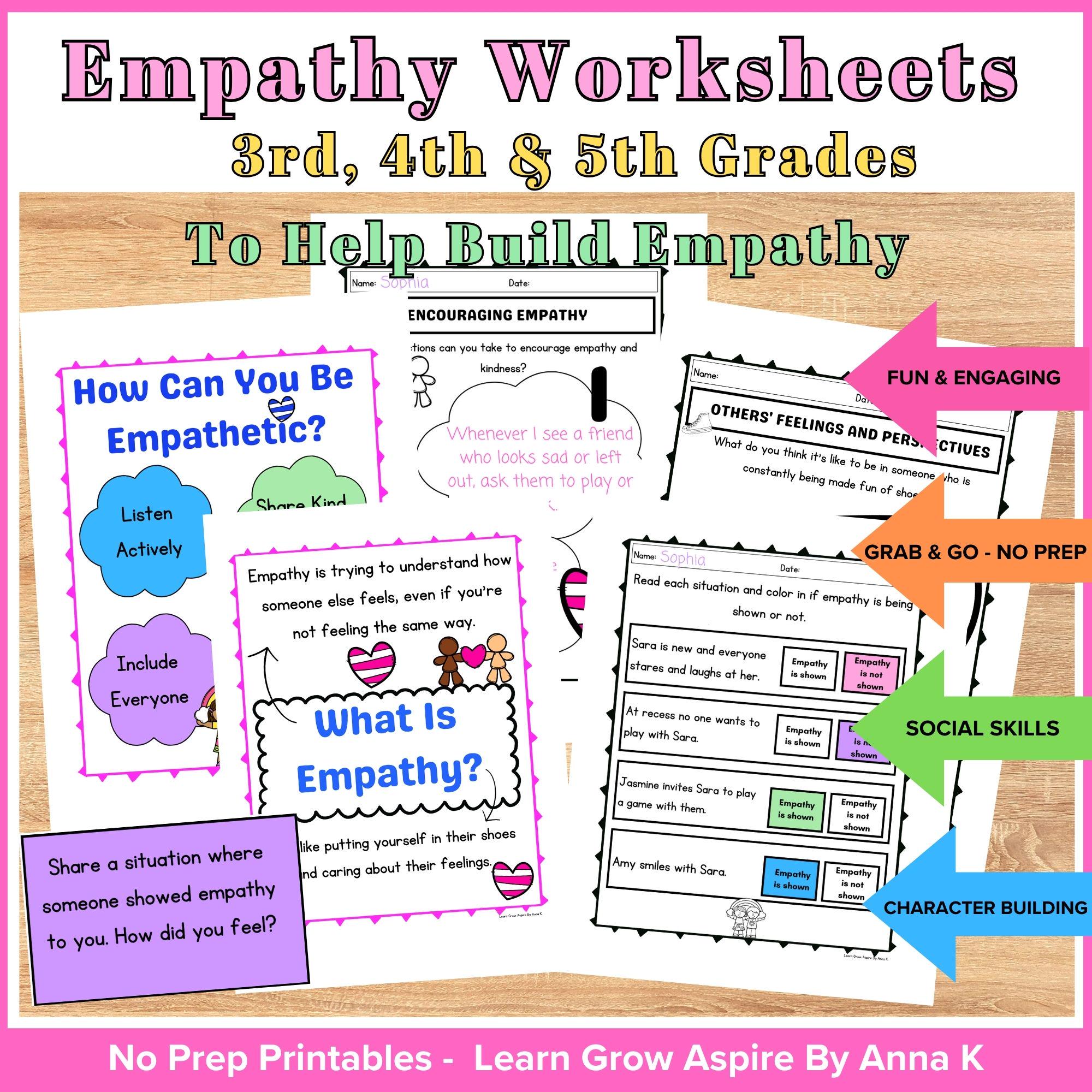 Empathy Worksheets for Kids Printable Empathy Scenario Cards Kid ...