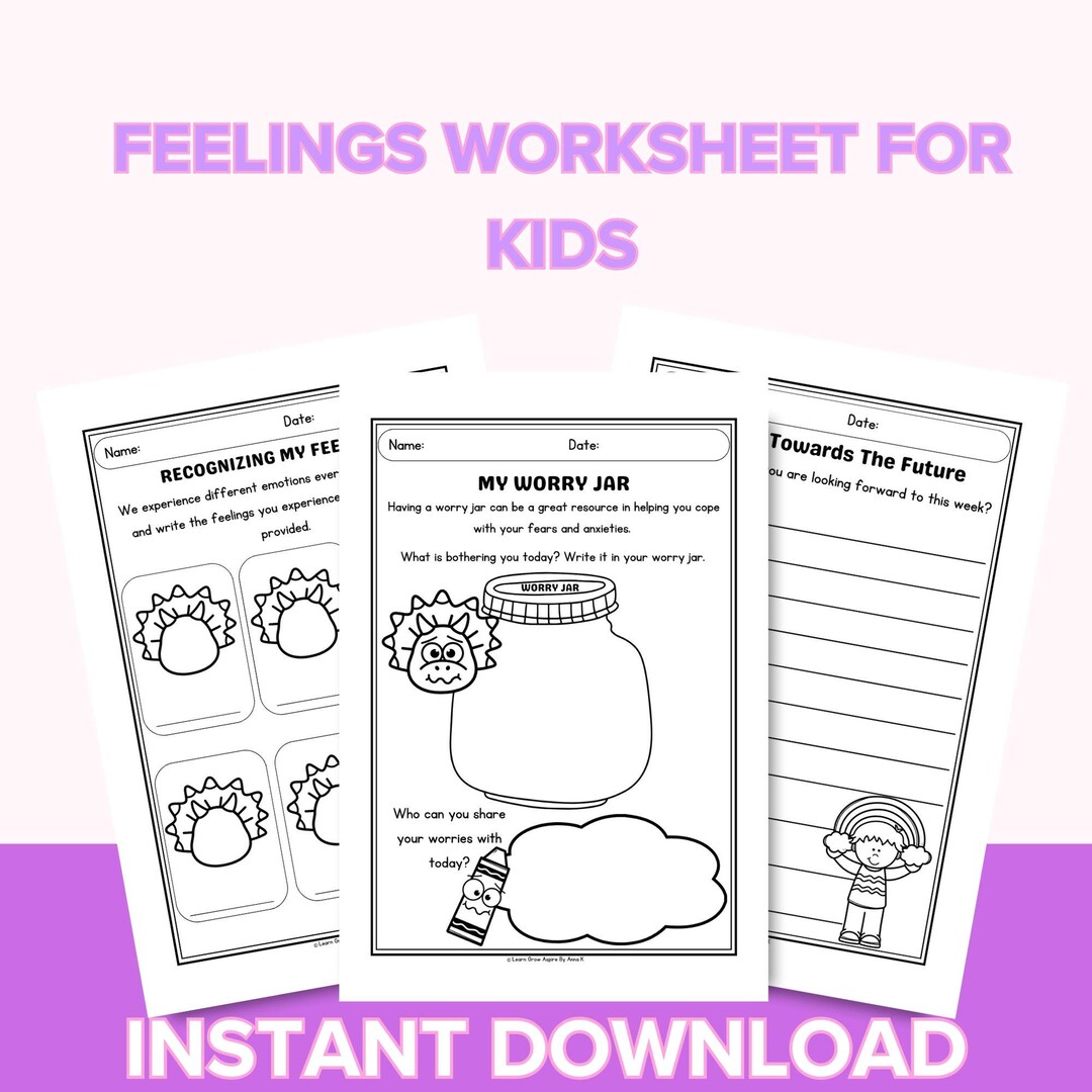 Identifying Emotions for Kids Worksheets PDF Printable, Managing ...