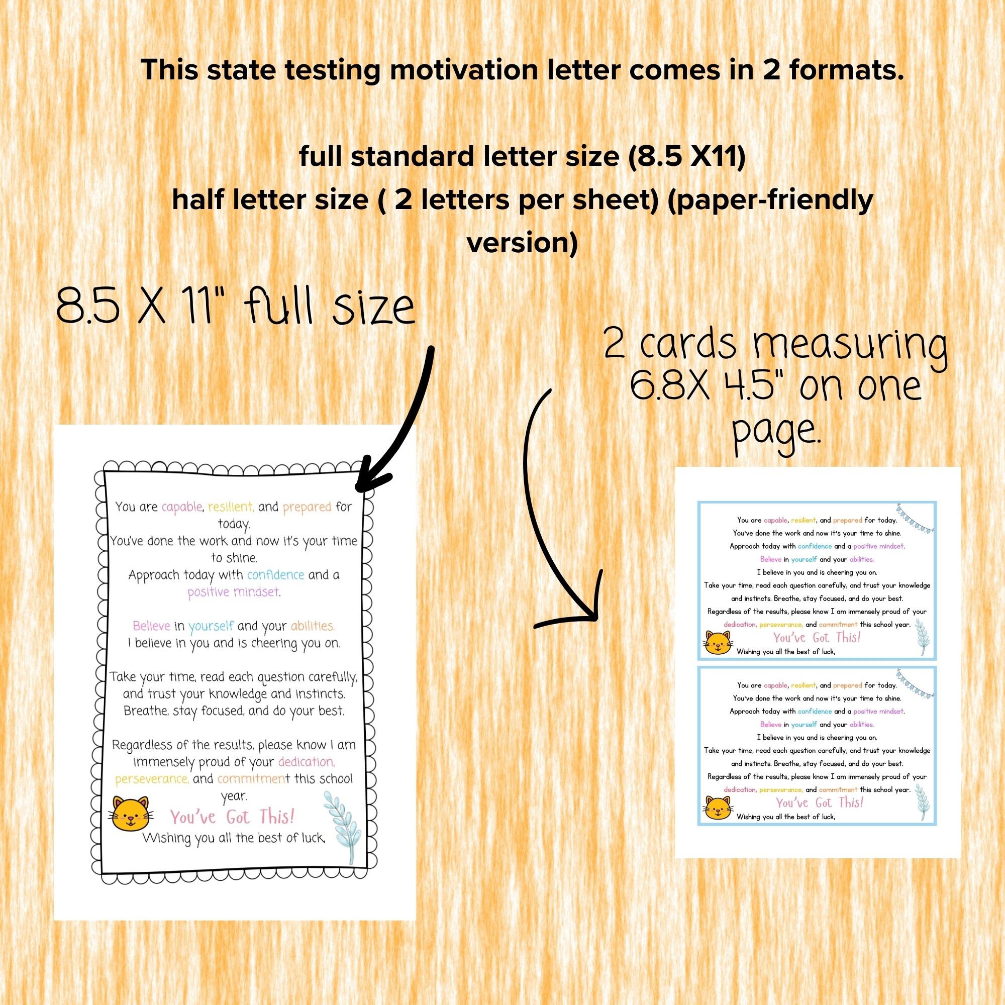 State Testing Encouragement Letter: Teacher to Student Motivation ...