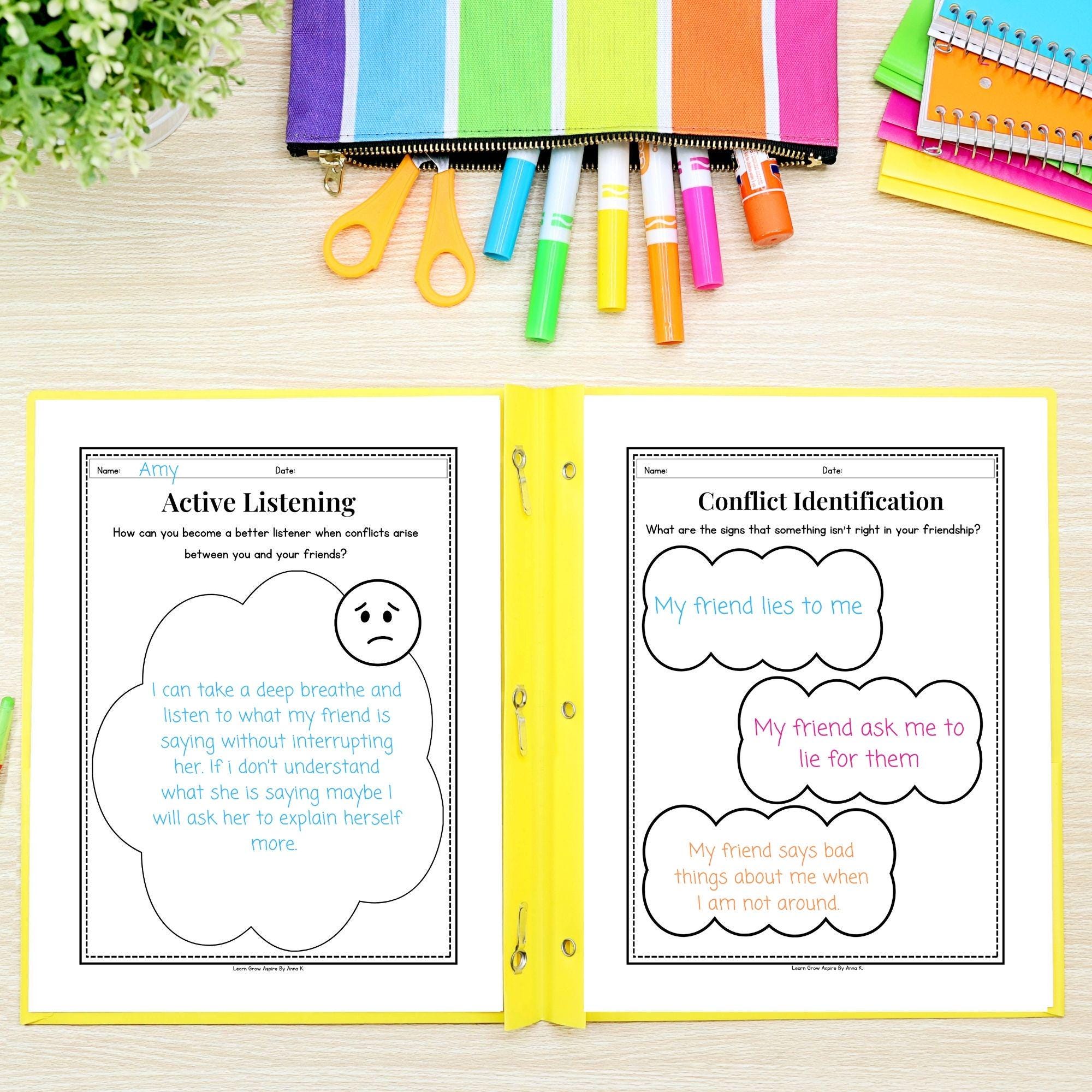 Friendship Skills Worksheets: Social Skills & Relationships (printable ...