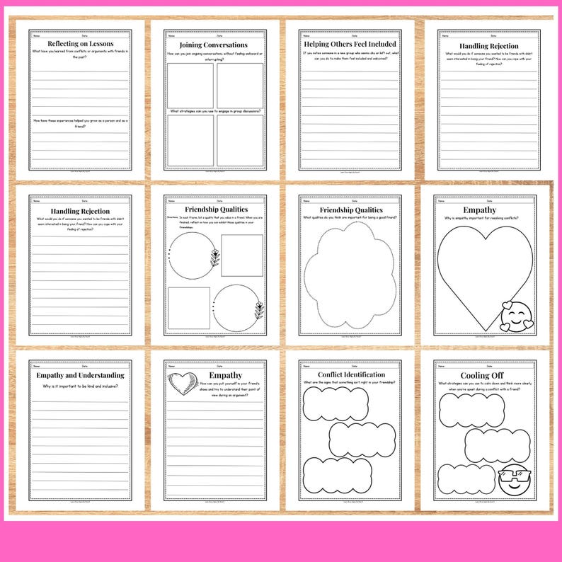 Friendship Skills Worksheets: Social Skills & Relationships (printable ...