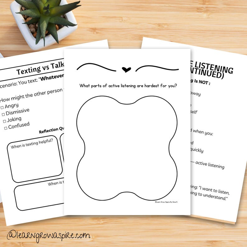 Effective Communication Worksheets for Teens Therapy PDF Printable - Etsy