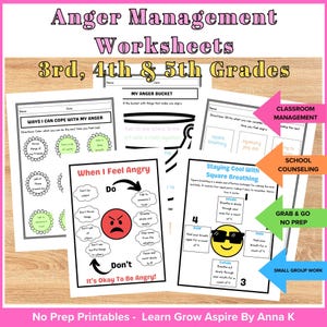 Anger Management for Kids Worksheets, Emotional Regulation Worksheets ...