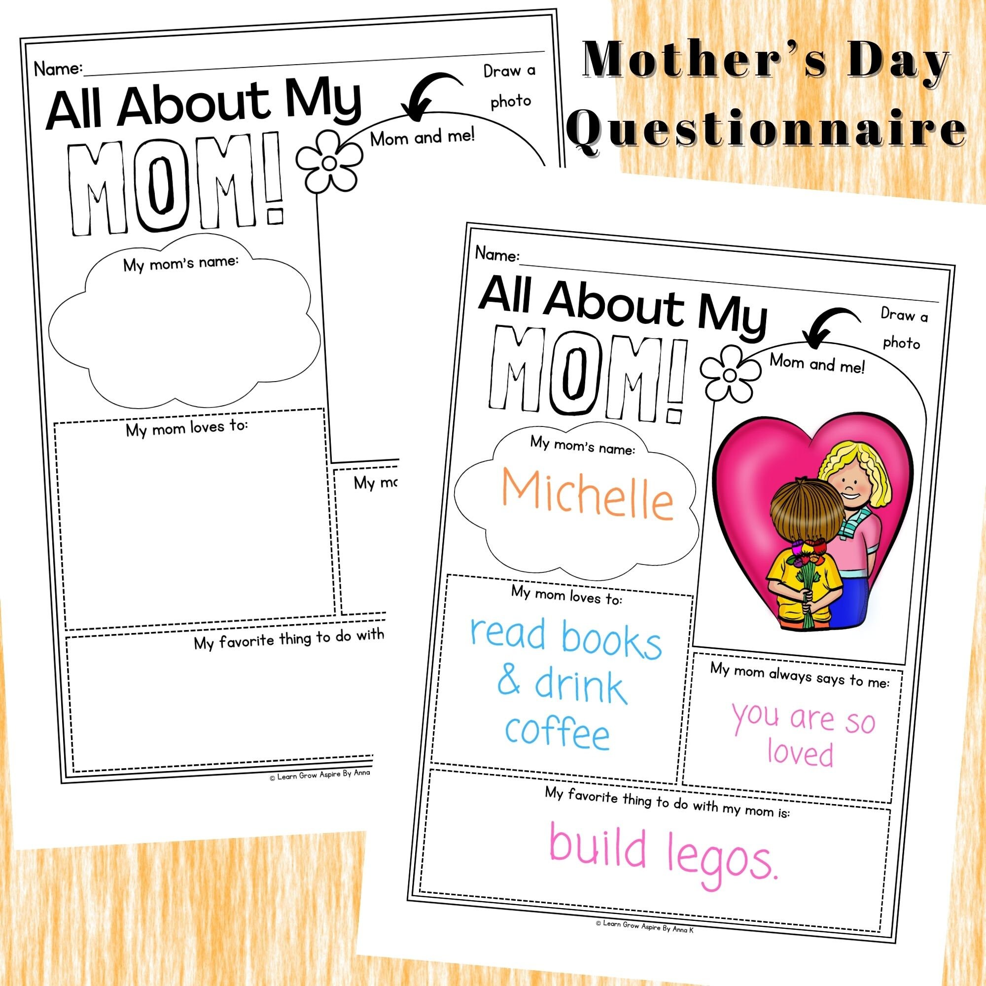 All About My Mom, Printable Mother's Day Coloring Pages, Fun Writing ...