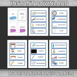 Spanish Classroom Signs: Days, Months, Colors (printable PDF) - Etsy