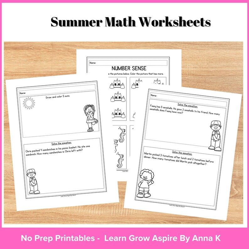 45 Fun Summer Activities, Kindergarten, First Grade Summer Packet ...