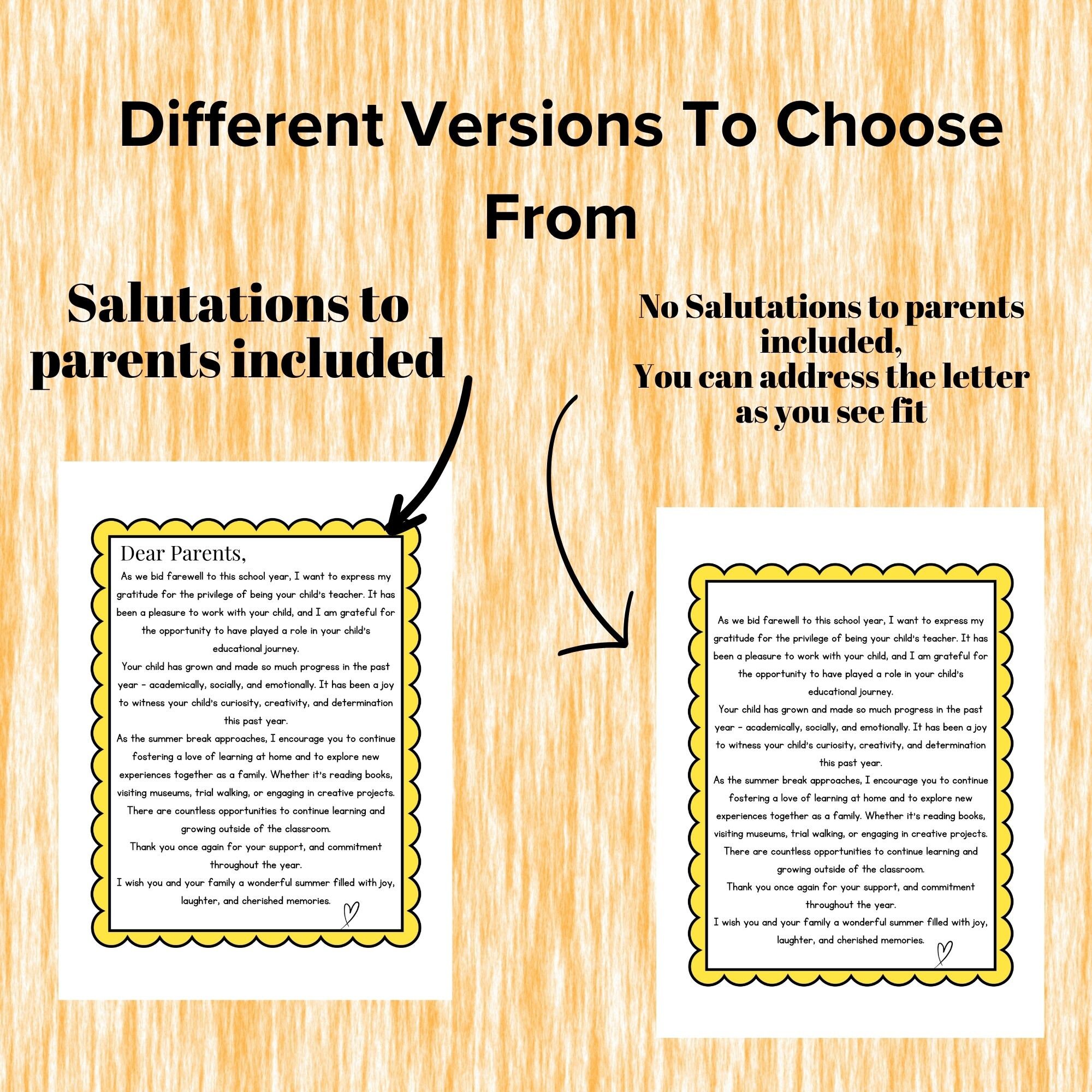 Thank You Letter From Teacher to Parents, Teacher Parent Letter End of ...