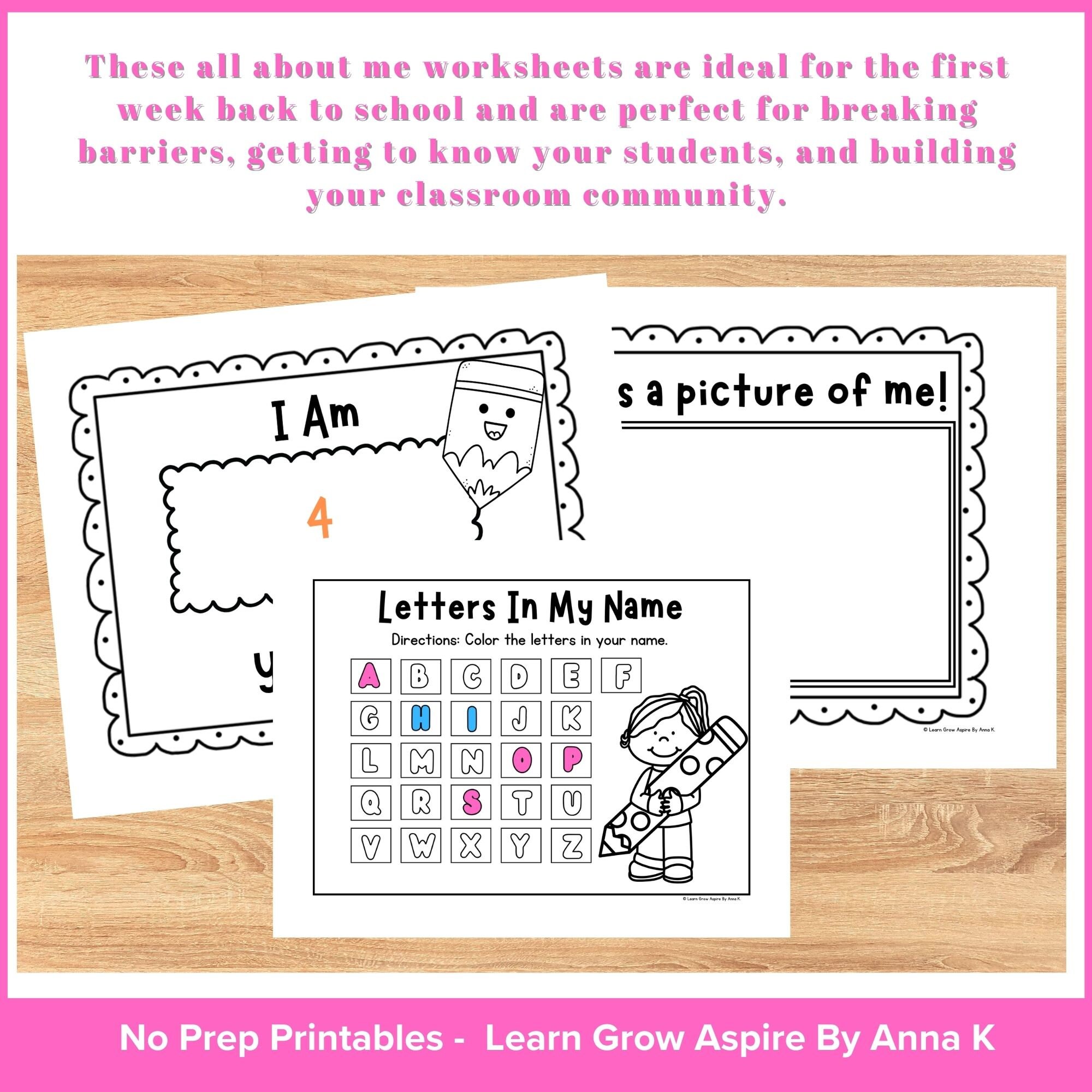 All About Me Activities for Preschool, Kindergarten & First Grade ...