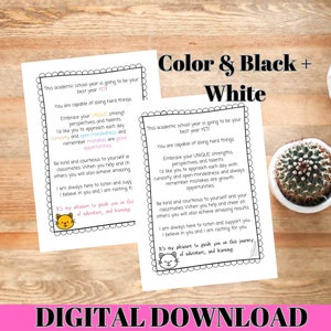 Back to School Encouragement, First Day of School Letter From Teacher ...