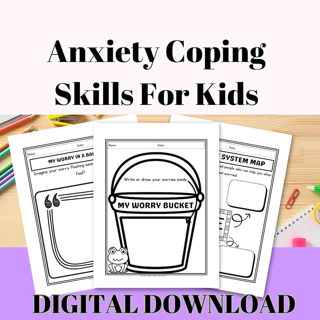 Anxiety Worksheets Kids Coping Skills Activities Anxiety Therapy Tools ...
