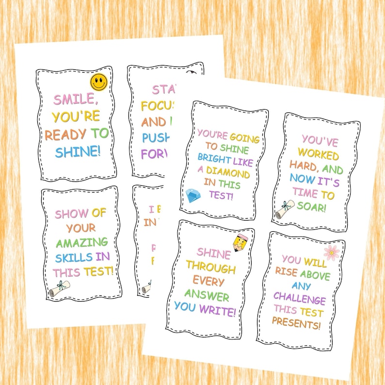 Test Motivation Cards & Coloring Pages: Student Encouragement Notes ...