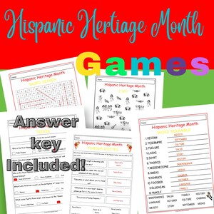 Hispanic Heritage Month Activities: Trivia, Word Search, I Spy ...