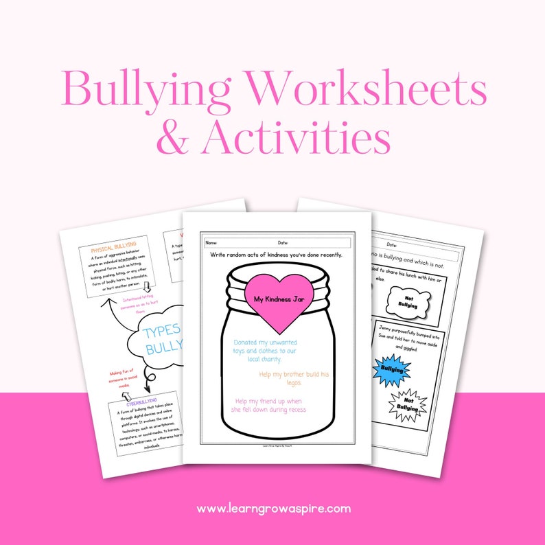 Kids Bullying Worksheets: Anti-bullying Activities (digital Download ...