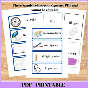 Spanish Classroom Signs: Days, Months, Colors (printable PDF) - Etsy
