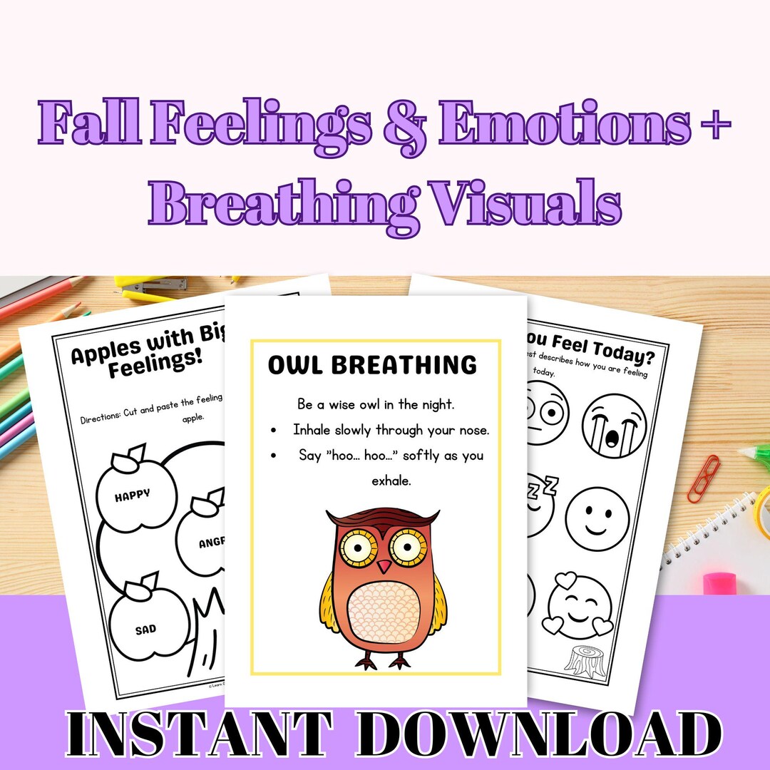 Fall Mindfulness and Breathing Cards & Activities for Kids Feelings and ...