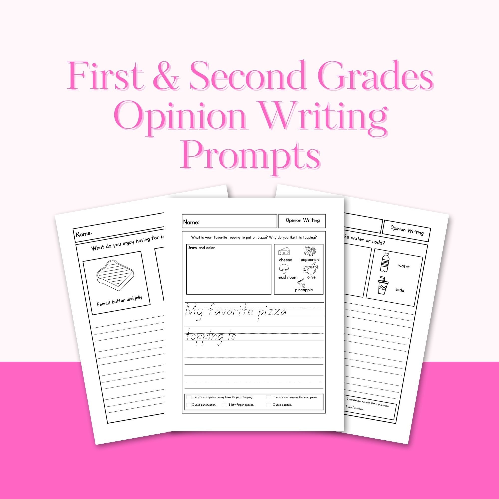 30 Opinion Writing Prompts for Kindergarten, First Grade, and Second ...