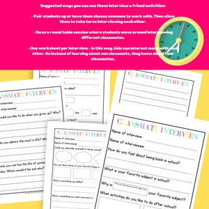 Interview A Friend Worksheets, Back to School Interview A Friend ...