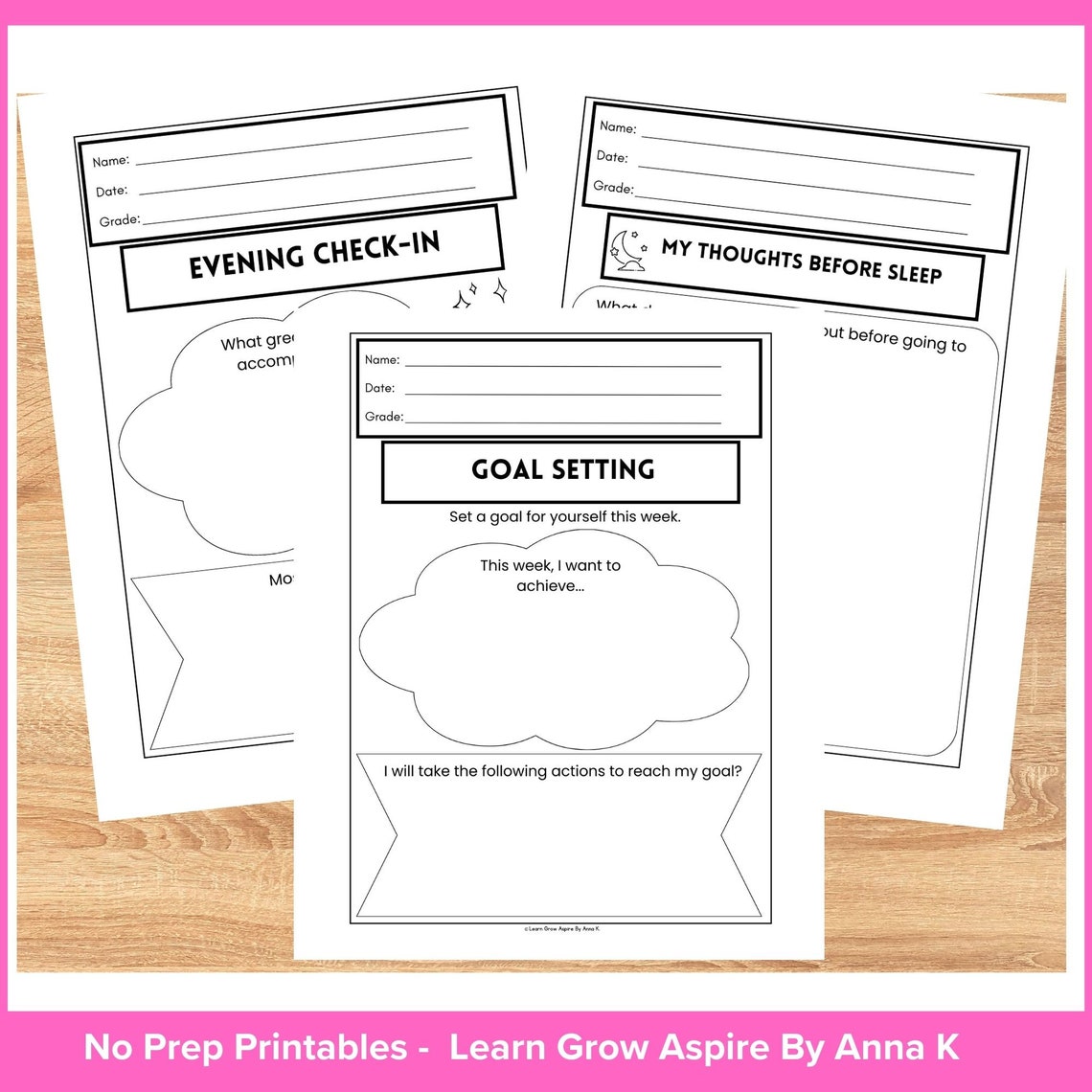 Positive Behavior Intervention Worksheets, Students Behavior Reflection ...