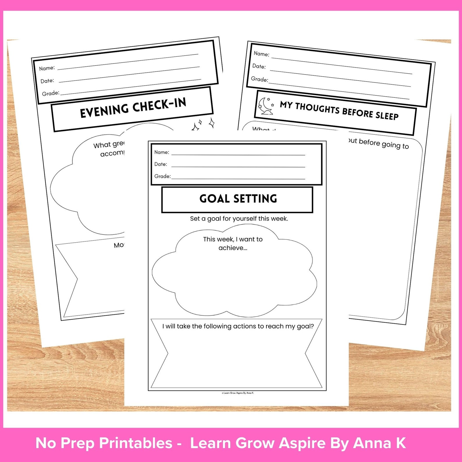Positive Behavior Intervention Worksheets, Students Behavior Reflection ...