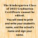 Printable Kindergarten Graduate Certificate, Kindergarten Class of 2024 ...