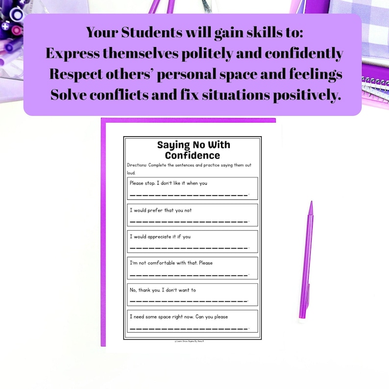 Personal Boundaries Worksheets for Kids Printable PDF Social Story ...
