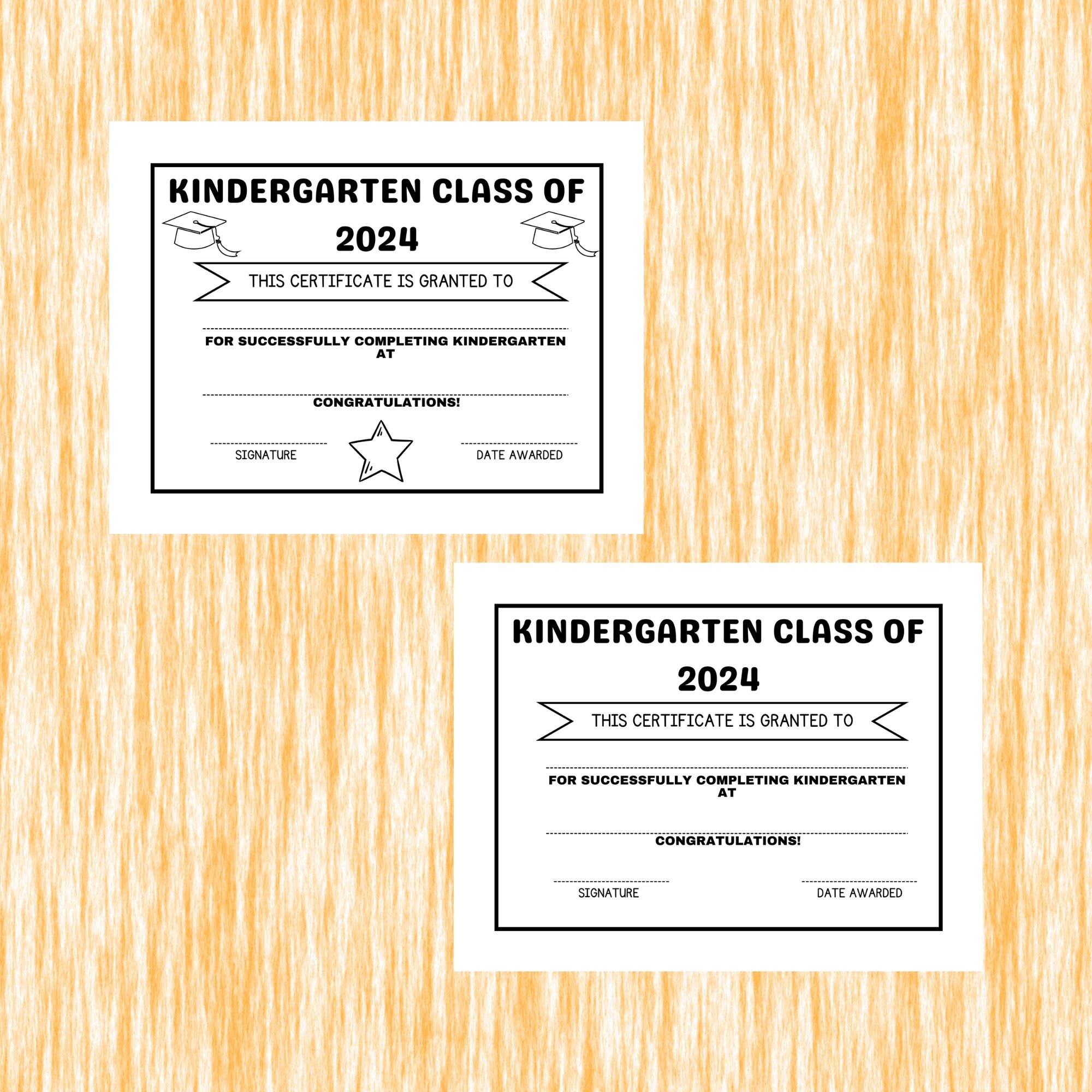 Printable Kindergarten Graduate Certificate, Kindergarten Class of 2024 ...