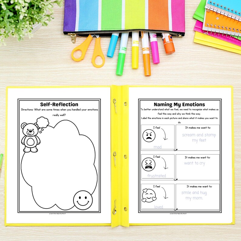 Kids Emotional Regulation Worksheets: Feelings Check-in Activities ...