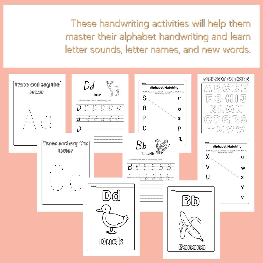 Alphabet Handwriting Practice Preschool Handwriting Pre K - Etsy