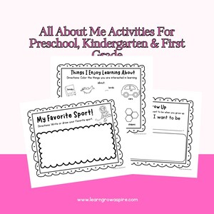 All About Me Activities for Preschool, Kindergarten & First Grade ...