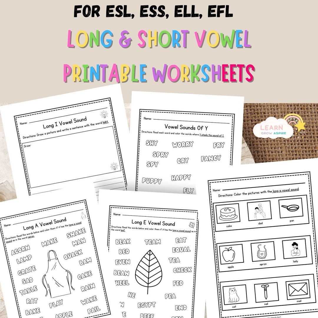 Vowel Worksheets, Long and Short Vowel Sounds, Vowel Practice Activity ...
