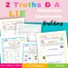 Two Truths and A Lie Game Back to School Icebreaker First - Etsy Canada