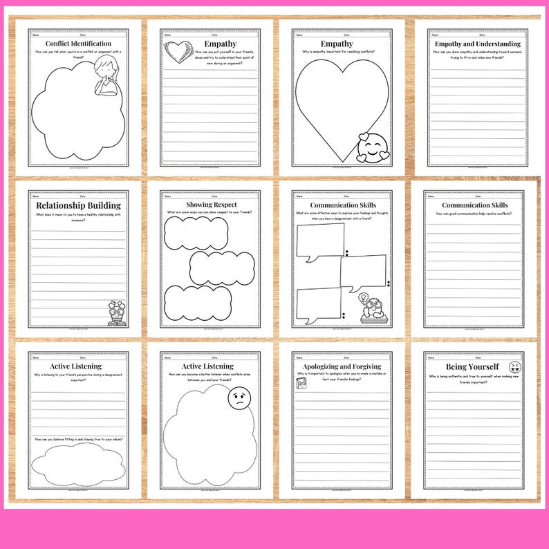Friendship Skills Worksheets: Social Skills & Relationships (printable ...