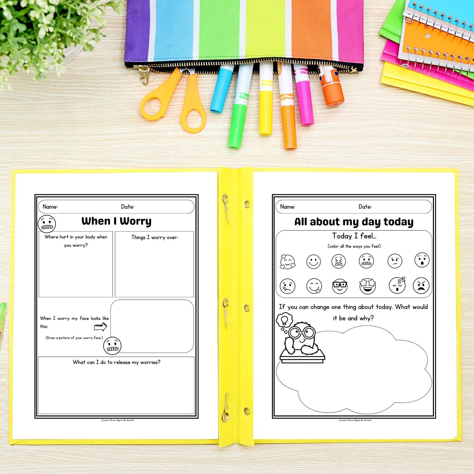 Kids Emotional Regulation Workbook: Feelings & Coping Skills (digital ...