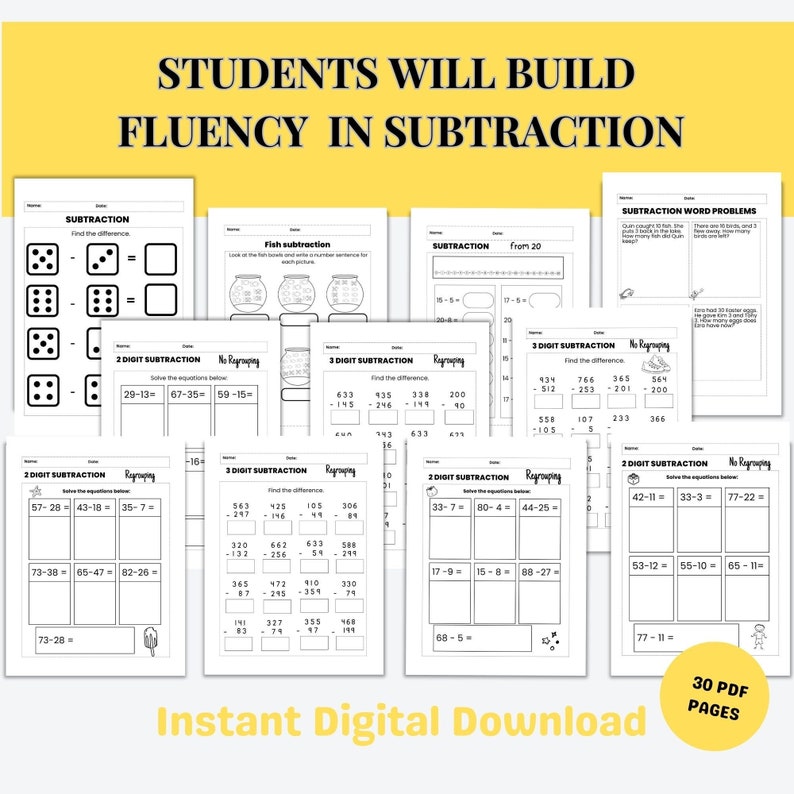 Math Subtraction Printable With Answers 2nd Grade Math Worksheets math-subtraction-printable-with-answers-2nd-grade-math-worksheets