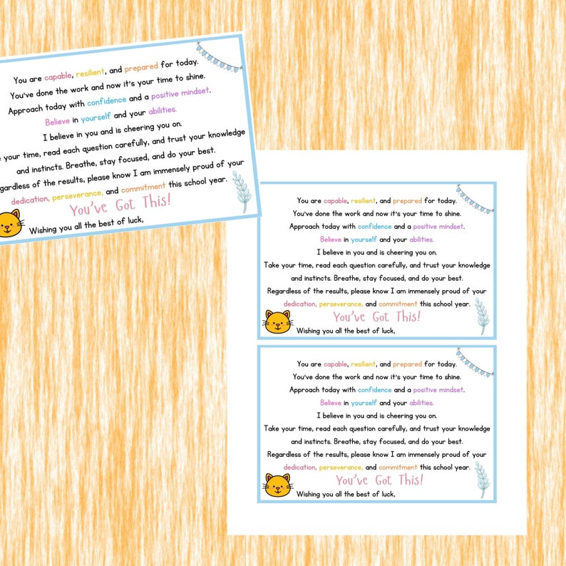 Test Motivation Letter for Students Printable PDF From Teacher And/or ...