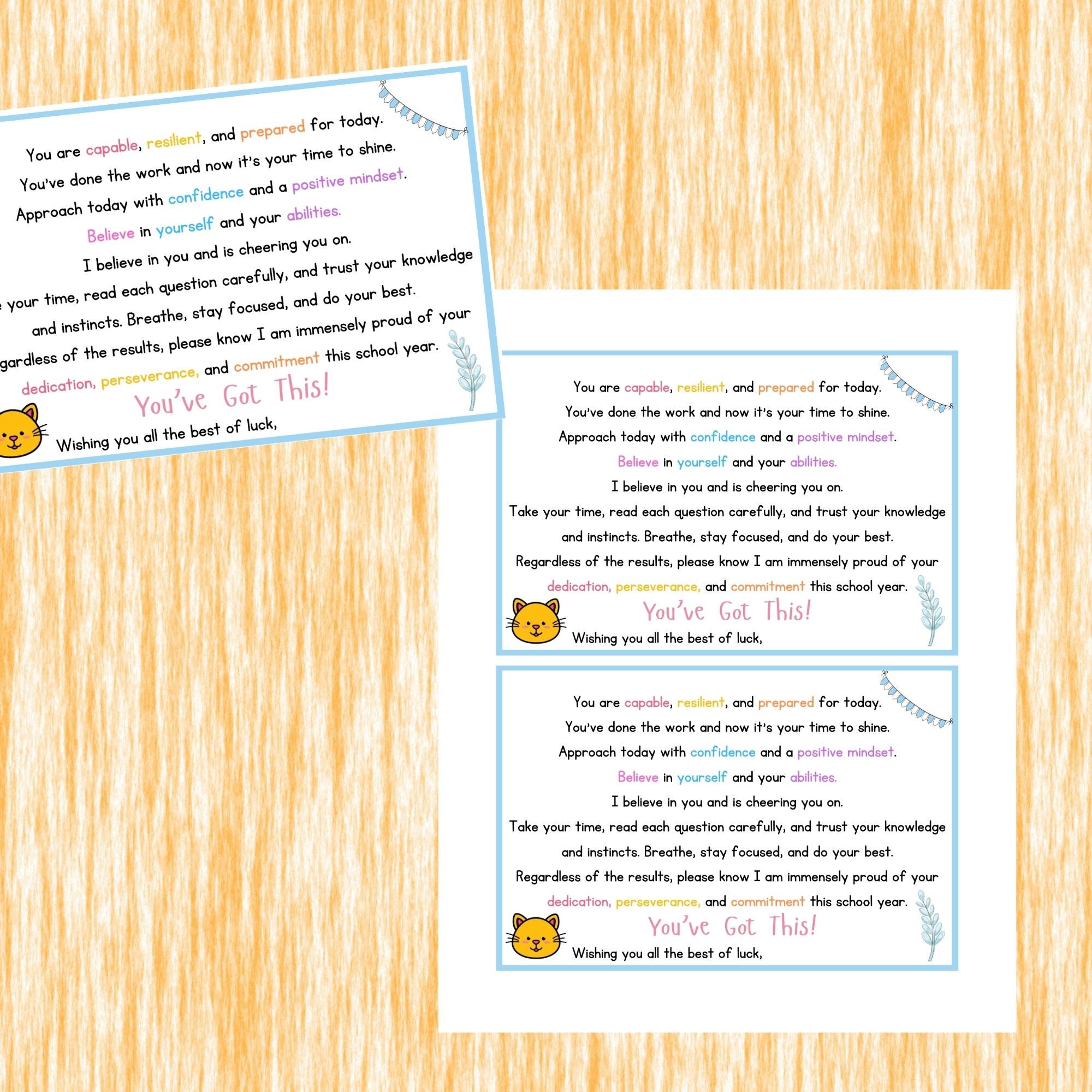 State Testing Encouragement Letter: Teacher to Student Motivation ...