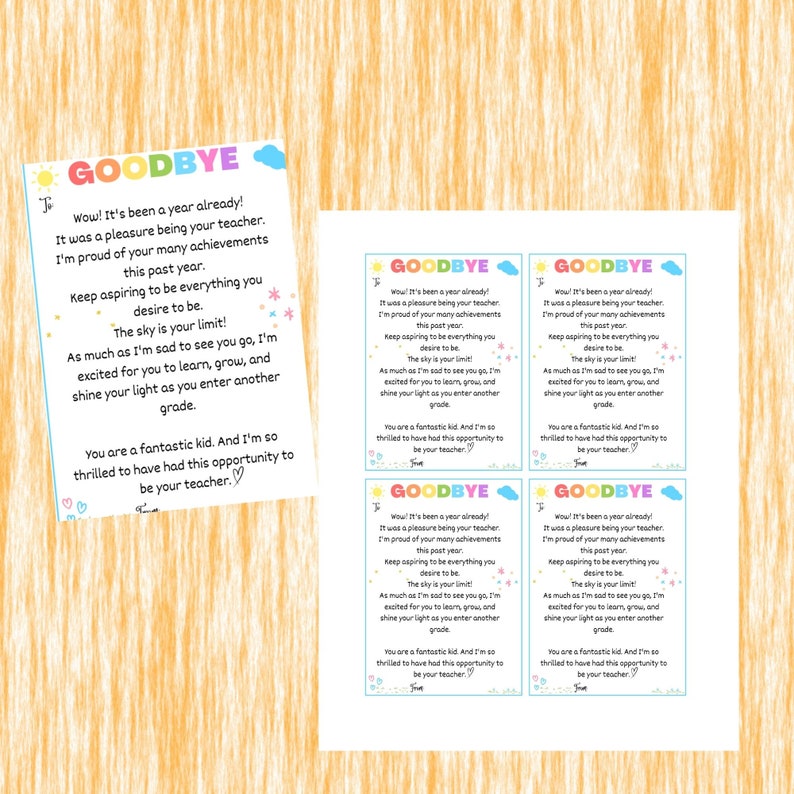 End of Year Teacher Goodbye Letter to Students (PDF) - Etsy
