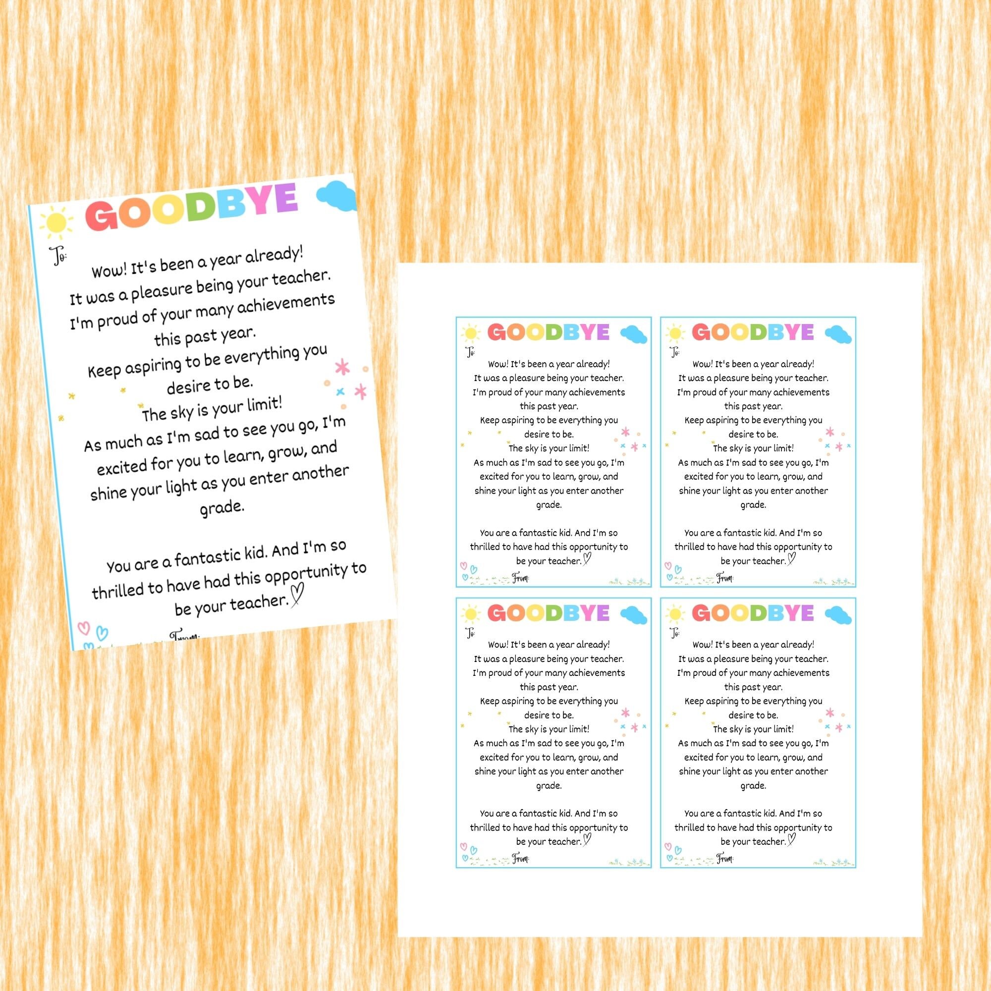 End of Year Teacher Goodbye Letter to Students (PDF) - Etsy