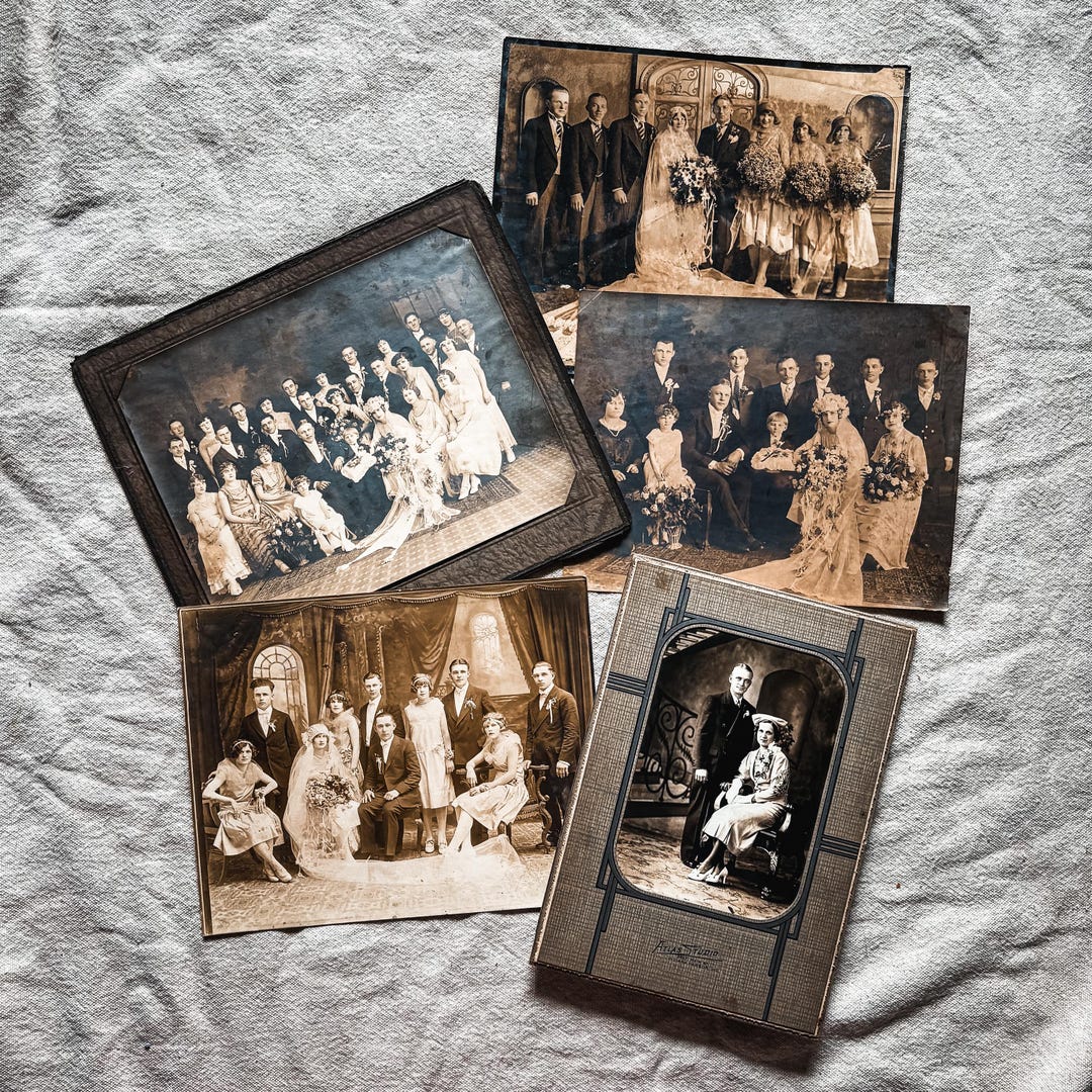 Vintage 1920s Black and White Box Camera Wedding Photos / Vintage ...