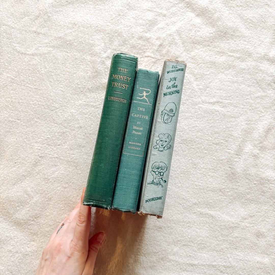 Vintage Decorative Green Color Scheme Covered Book Colllection / Green ...