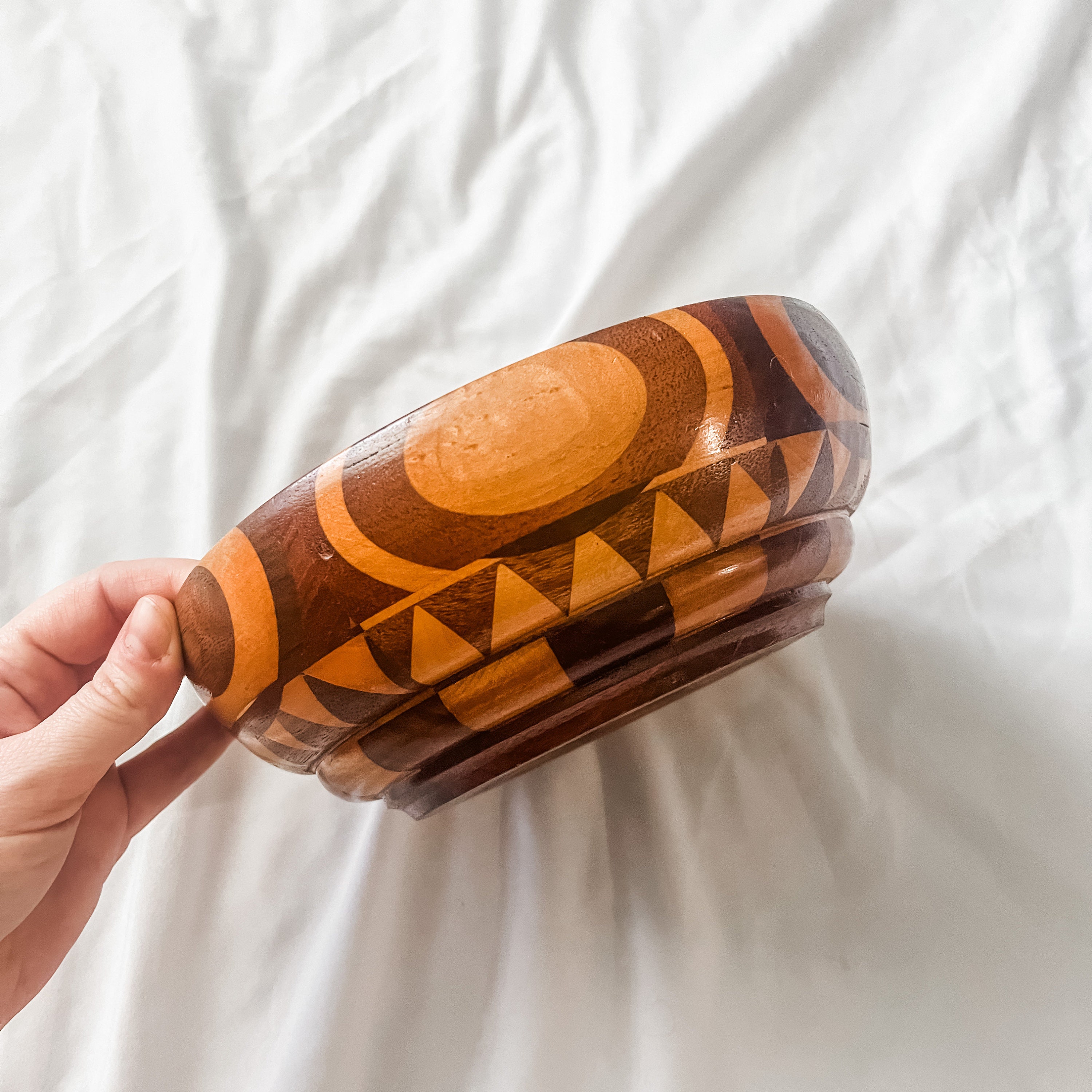 50s Mosaic Wooden Inlay Bowl / Mosaic Bowl / Decorative Wooden - Etsy