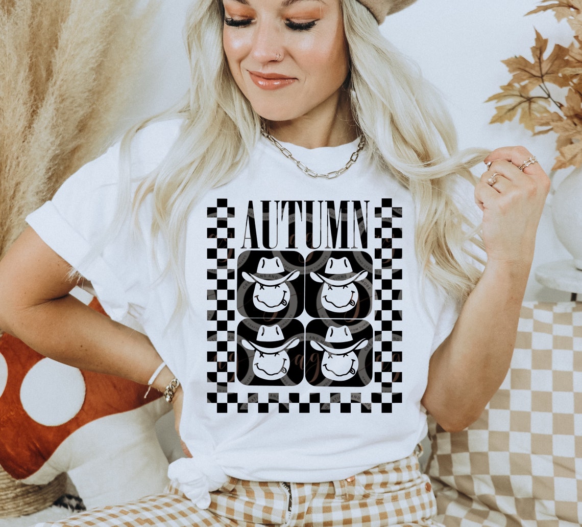 Autumn Fall PNG Smiley Face Nirvana Svg Png Western Smiley - Etsy