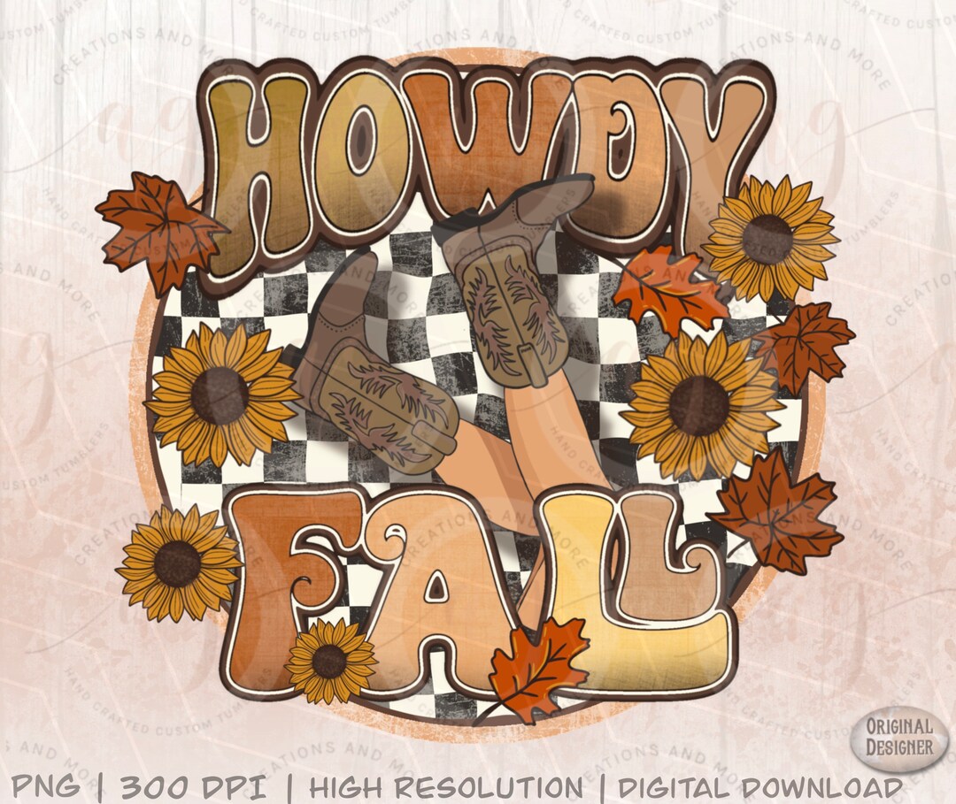 Western Png Howdy Fall Png Western Retro Png Sublimation - Etsy