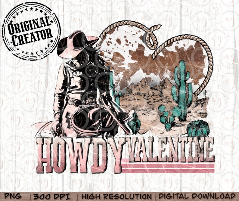 Western Valentine Png Howdy Valentine Png Western Cowgirl - Etsy