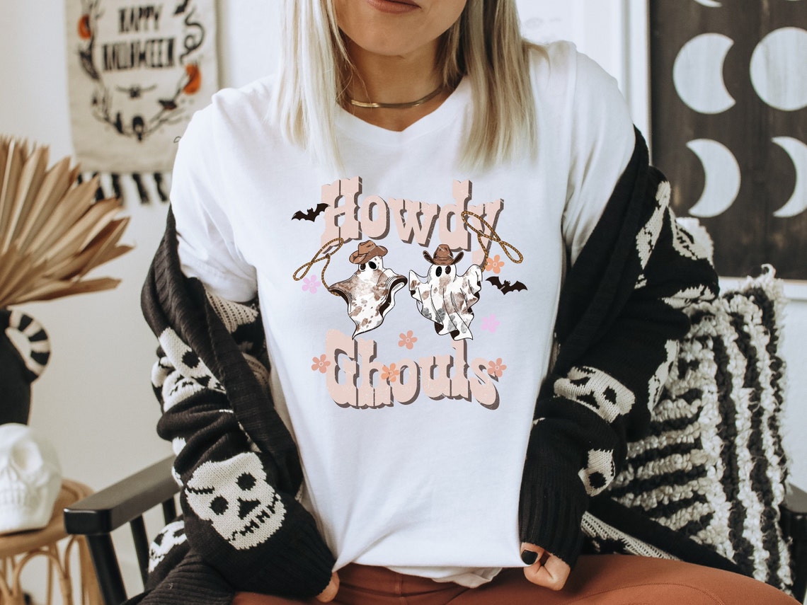 Western Halloween Retro Ghost Howdy Ghouls PNG Digital - Etsy