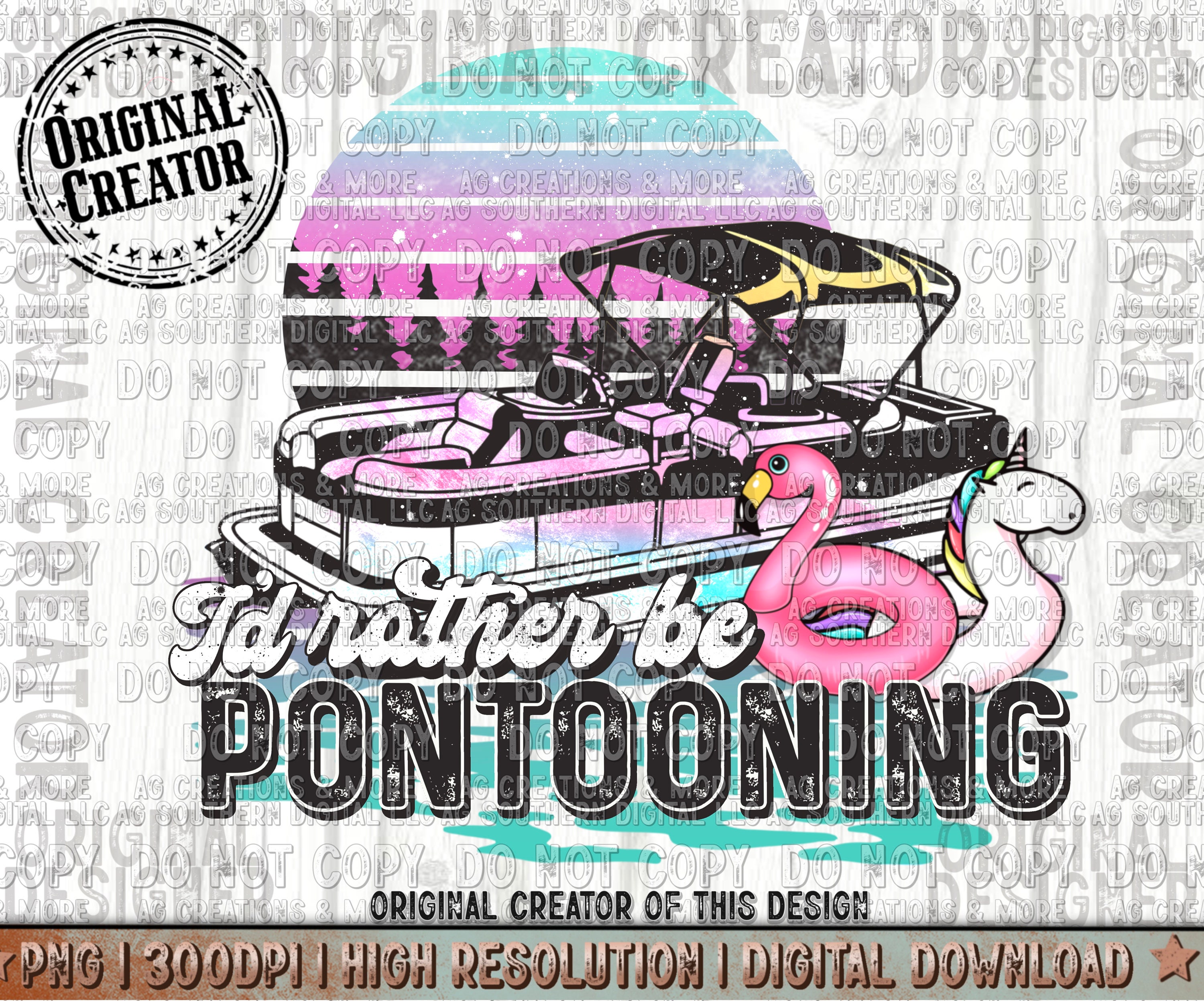 I'd Rather Be Pontooning Png, Trendy Png, Lake Vibes Png, Sublimation ...