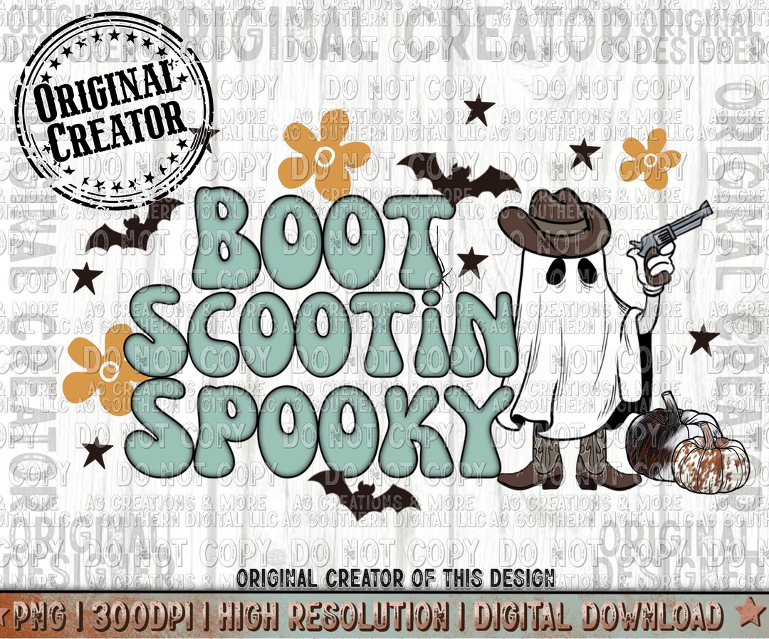 Western Retro Halloween Boot Scooting Spooky PNG | Digital Download ...