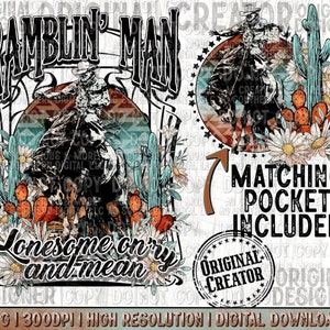 Western Cowboy Png, Rambling Man Png, Western Sublimation Png, Western ...